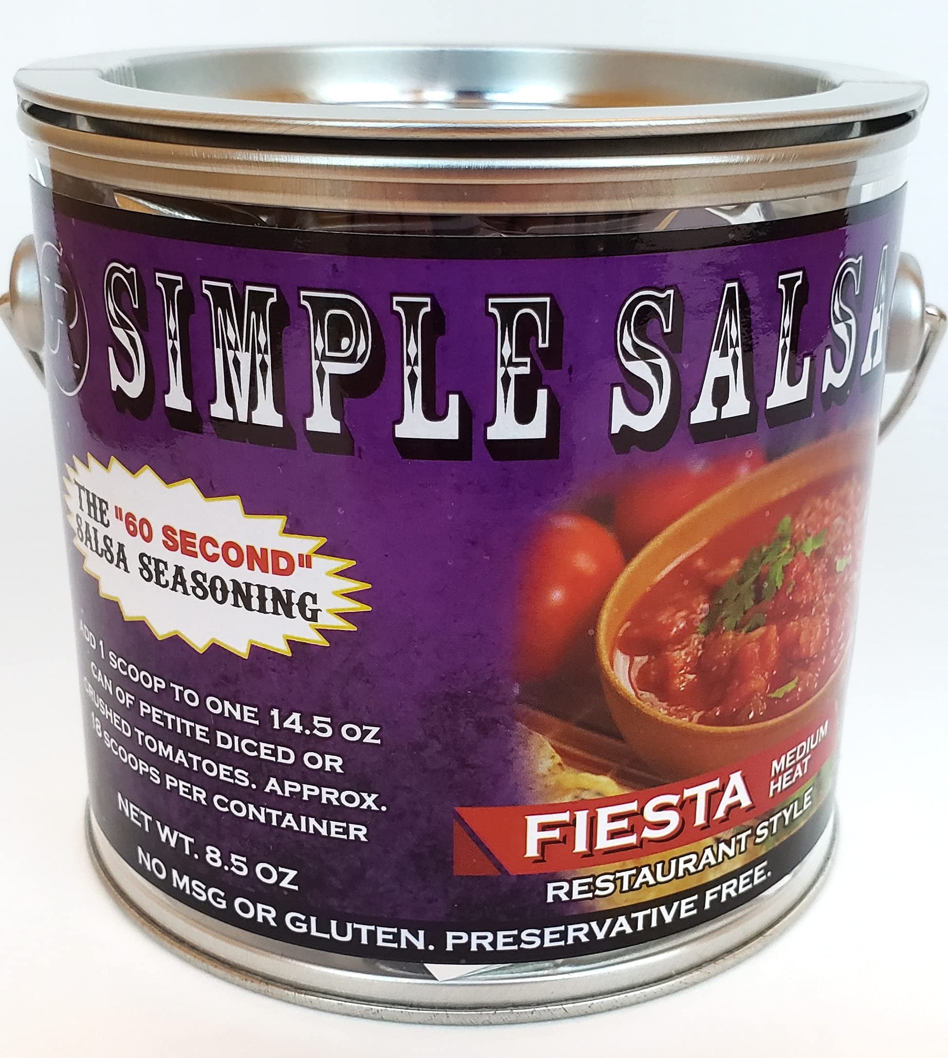 Simple Salsa - Fiesta Medium, HYZ01 60 Second Salsa Mix, 1 Can Makes 18 ...
