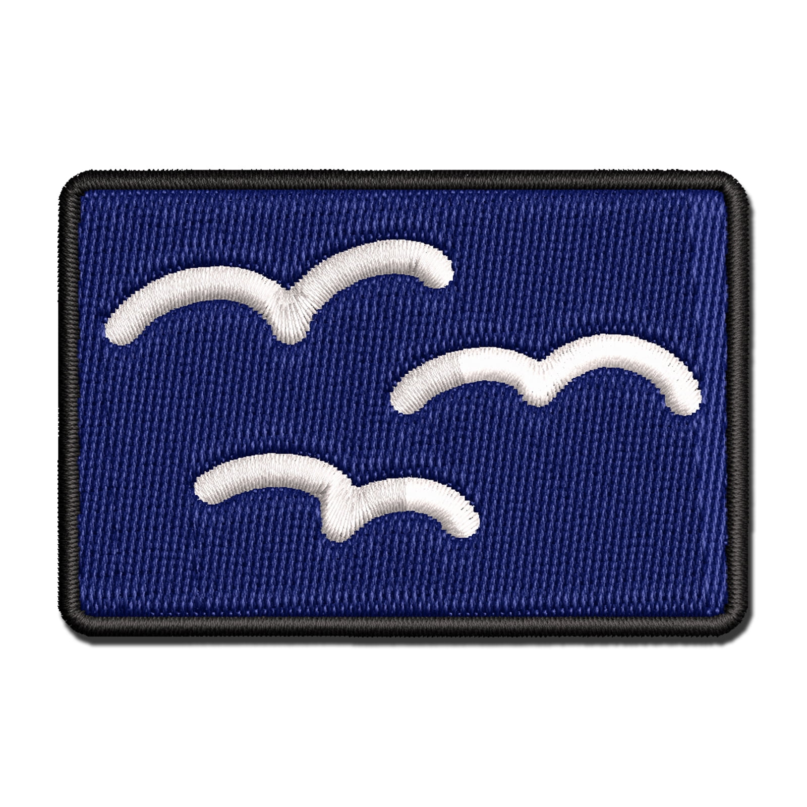 Simple Seagulls Birds Applique Multi-Color Embroidered Hook & Loop ...