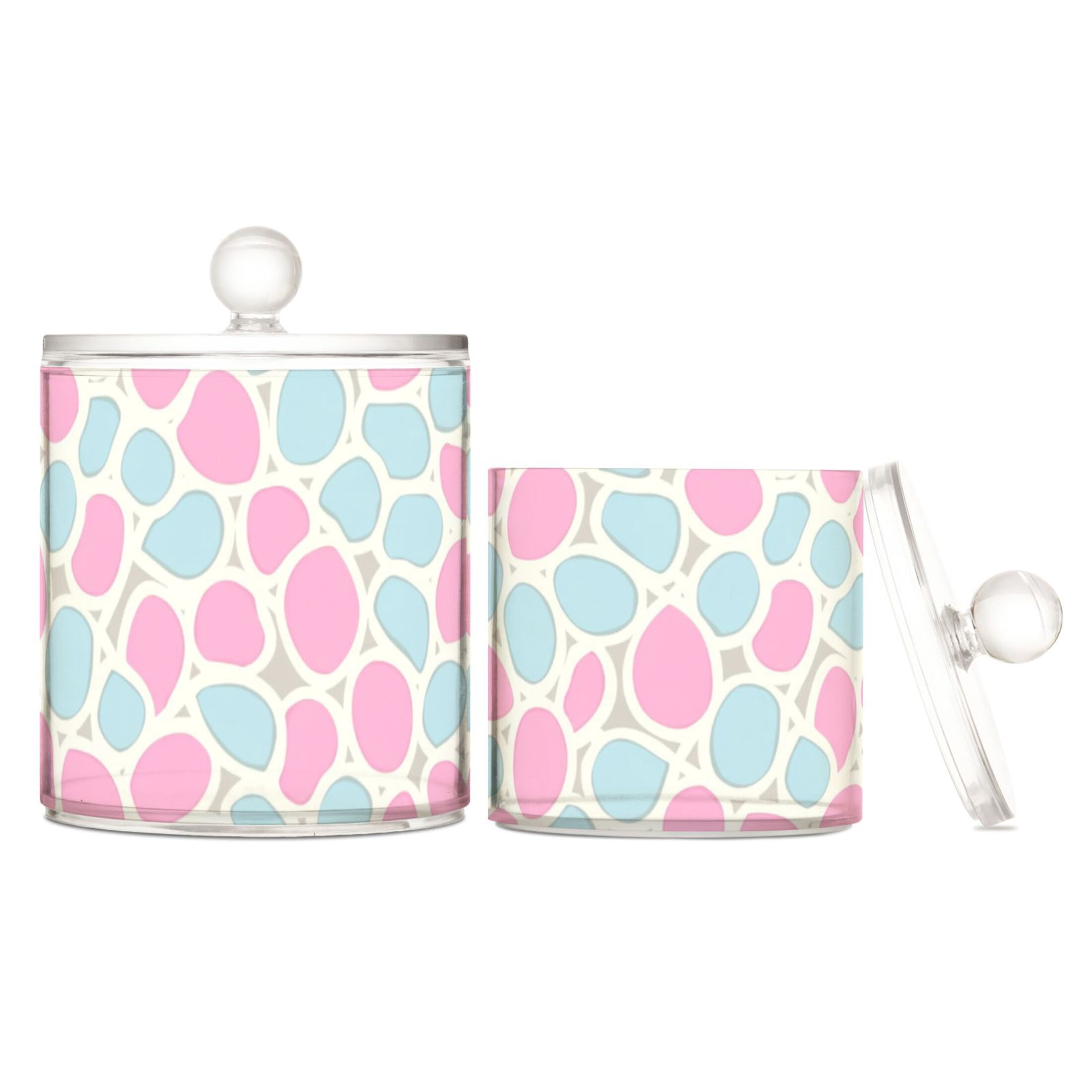 Simple Seamless Pattern Translucent Plastic Cotton Swabs Canisters ...