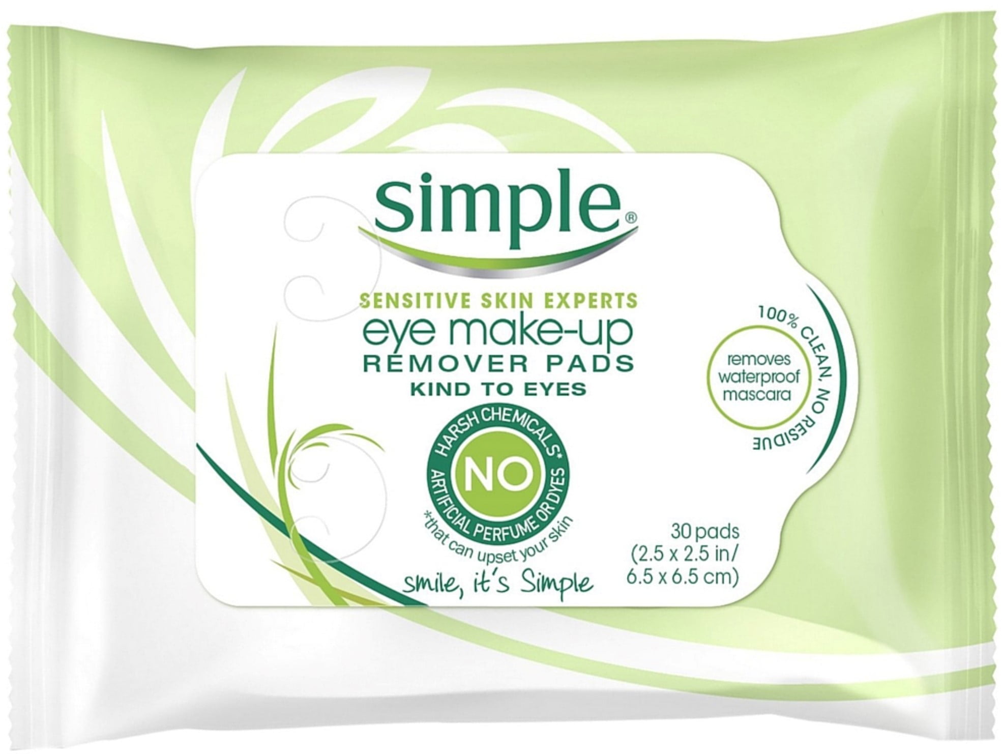 Simple Sensitive Skin Experts Eye Make-Up Remover Pads 30 ea (Pack of 3 ...
