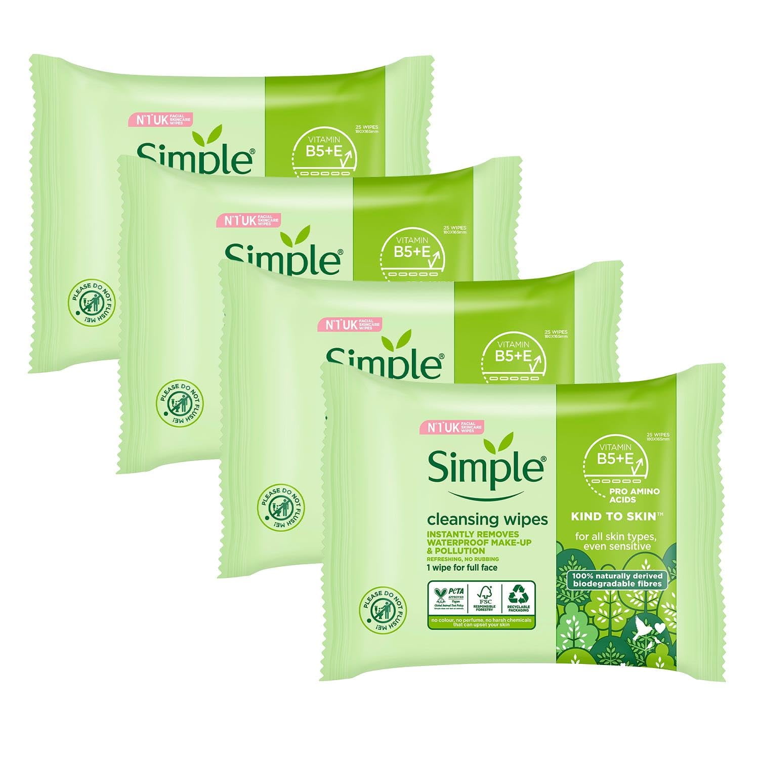 Simple Sensitive Skin Experts Kind To Skin Cleansing Facial Wipes ...