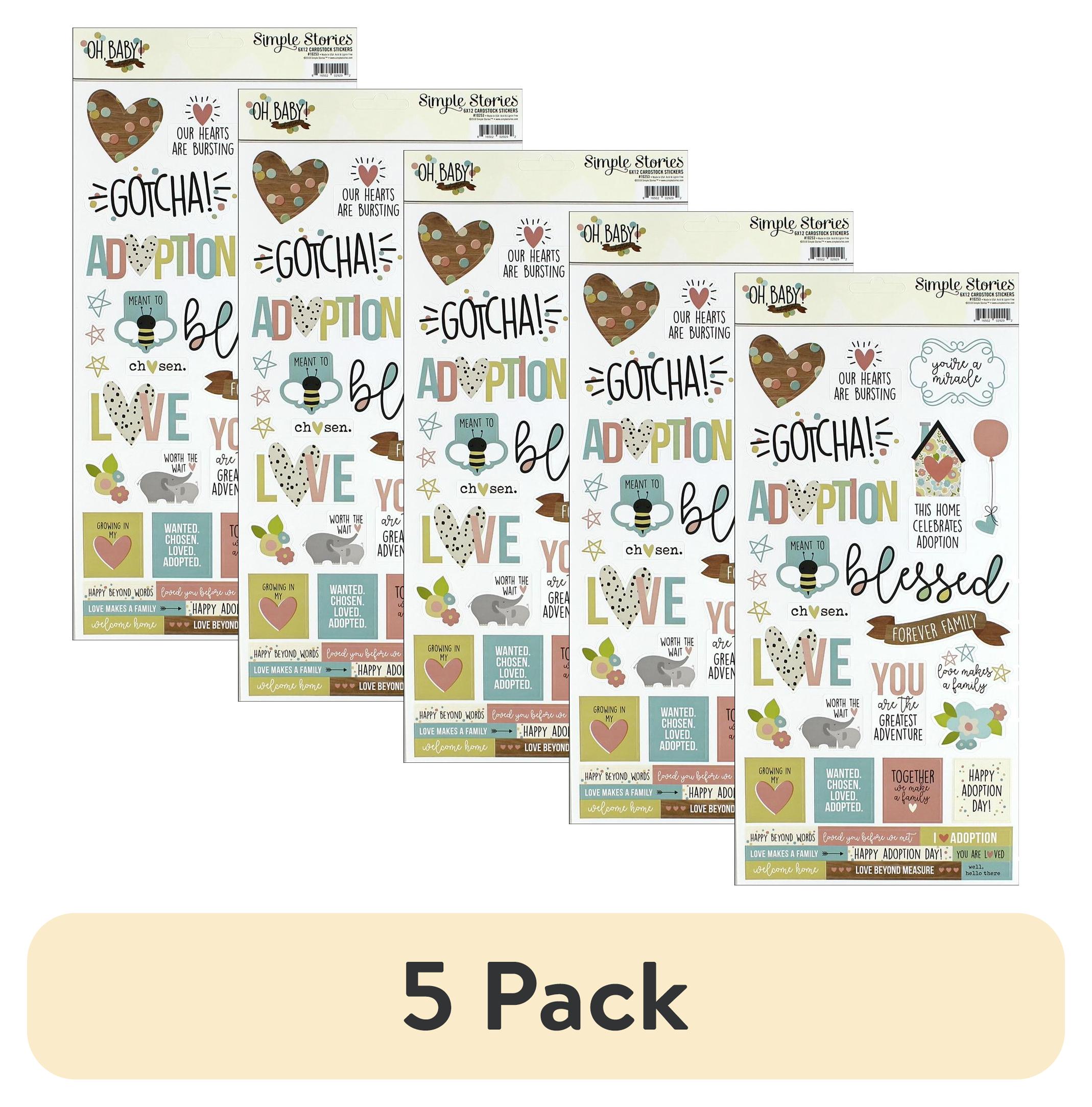 (5 pack) Simple Sets Oh Baby! Adoption Cardstock Stickers 6"X12 ...
