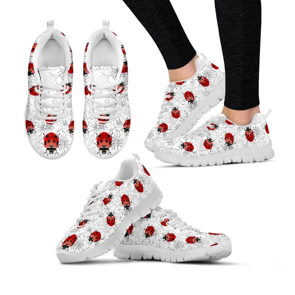 Simple Seven-star Ladybug Design Thick-soled Casual Shoes White ...