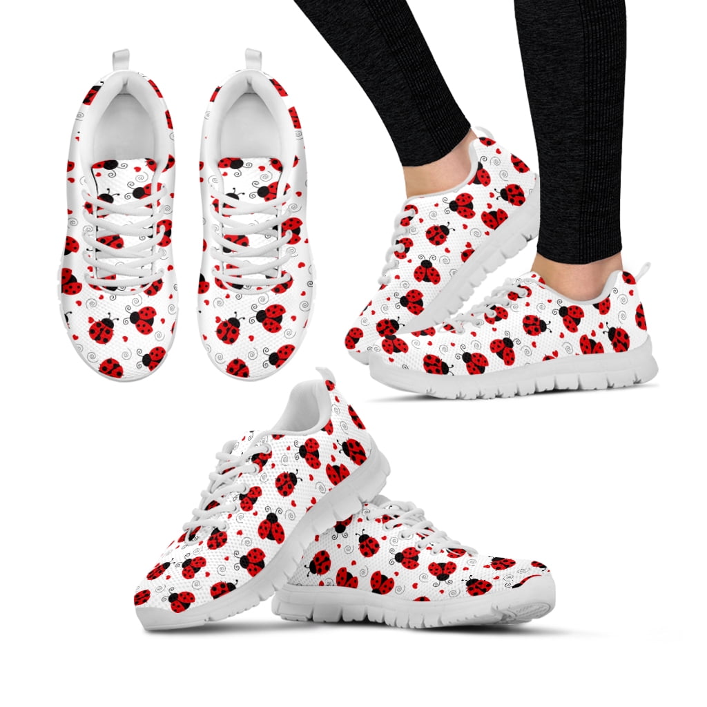 Simple Seven-star Ladybug Design Thick-soled Casual Shoes White ...