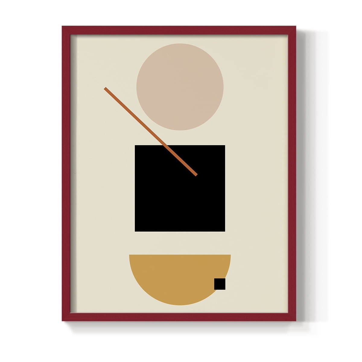 Simple Shape in Red Solid Wood 8 x 10 Framed Print - Walmart.com