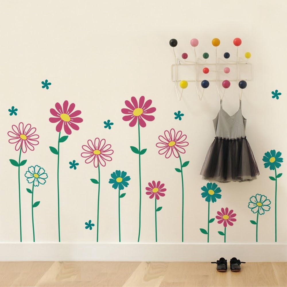 Simple Shapes Daisy Flower Wall Decals (Scheme B) - Walmart.com