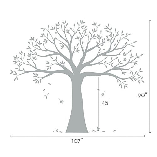 Simple Shapes Family Tree Wall Decal (Chestnut , Standard Size: 107" w ...