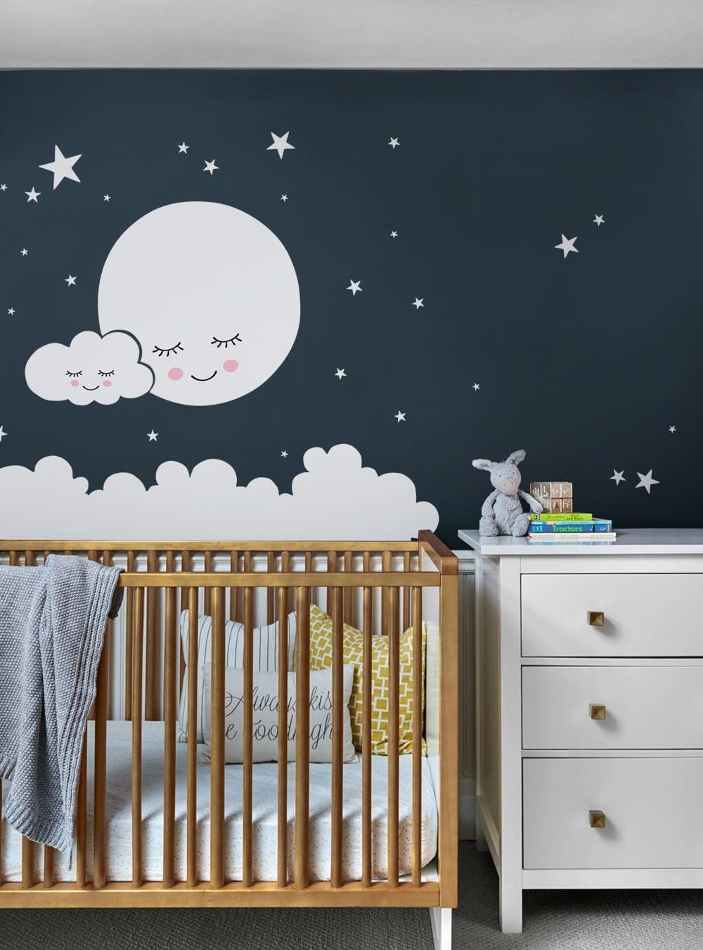 Simple Shapes Moon, Clouds, and Stars Wall Decal - Walmart.com