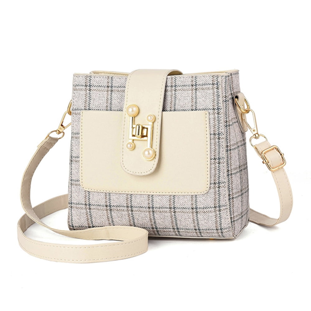 Simple Shoulder Bag for Women Fashion Plaid Cross-body Bag Portable ...
