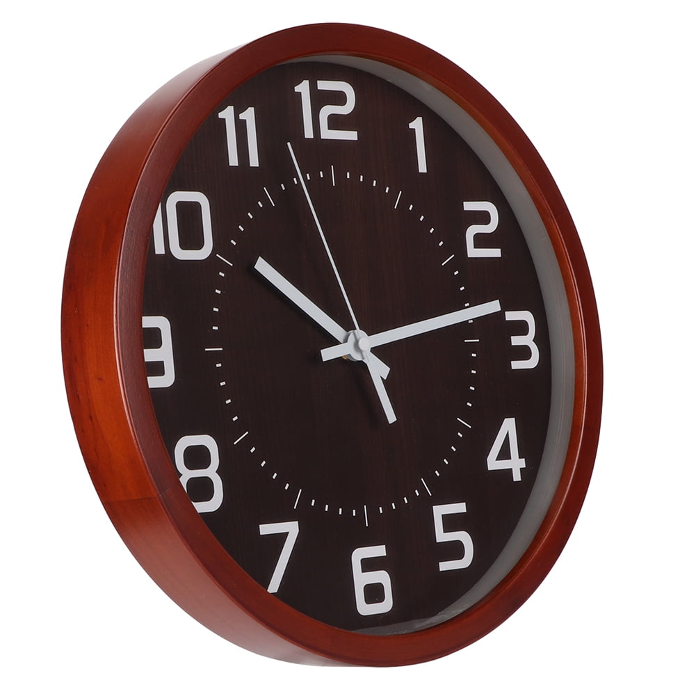 Simple Silent Solid Wood Wall Big Watch Hanging Clock Home Office ...