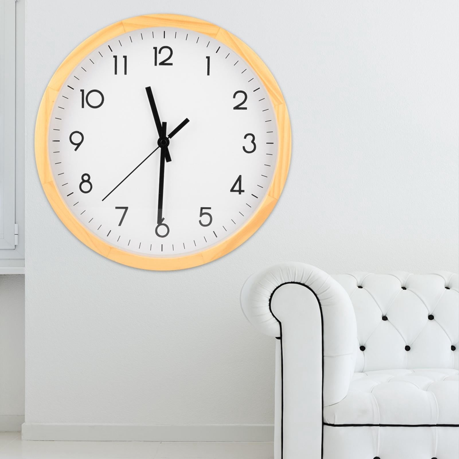 Simple Silent Solid Wood Wall Big Watch Hanging Clock Home Office ...