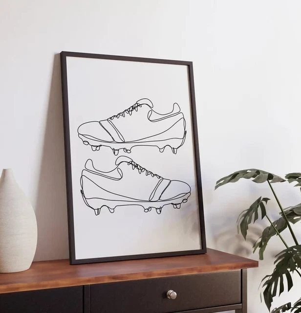 Simple Sketch, Cleats Poster, Room Decor, Printable Outline NO FRAMED ...