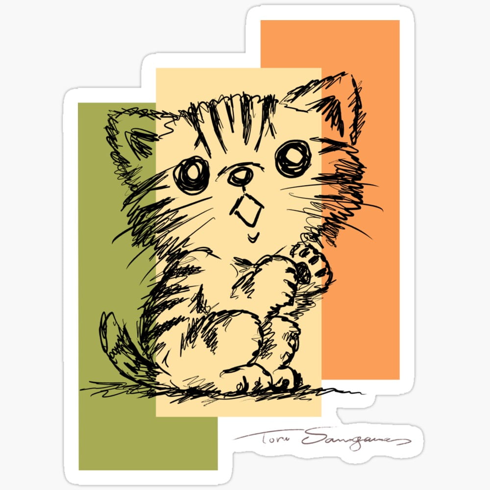 Simple Sketch Of An American Shorthair Sticker Phone Decal Water Bottle ...