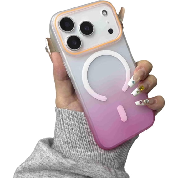 Simple Skin Touch Feel Gradient Magnetic Phone Case for iPhone ...