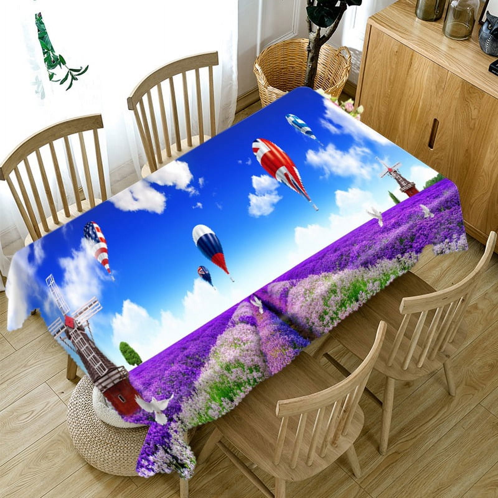 Simple Small Fresh Purple Lavender Flower Sea Rectangular Tablecloth ...