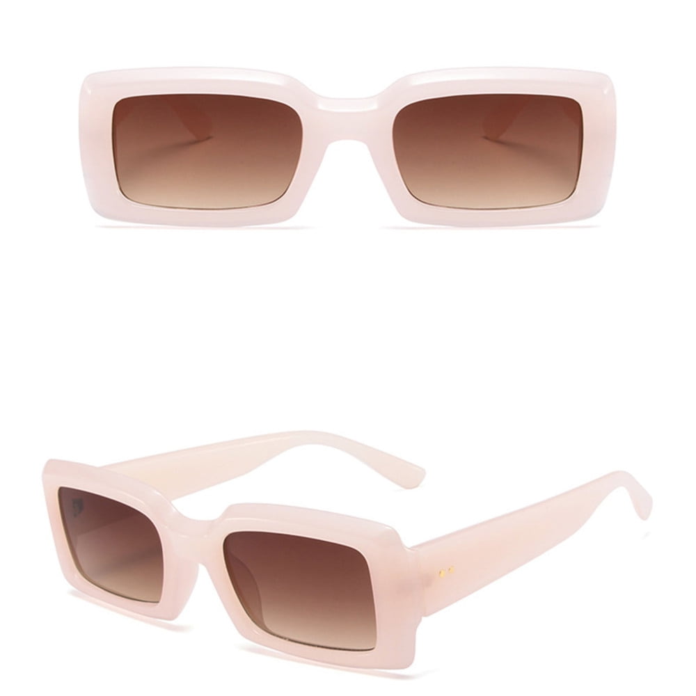 Simple Small Square Sunglasses Thick Rectangle Frame Anti UV Sunglasses ...