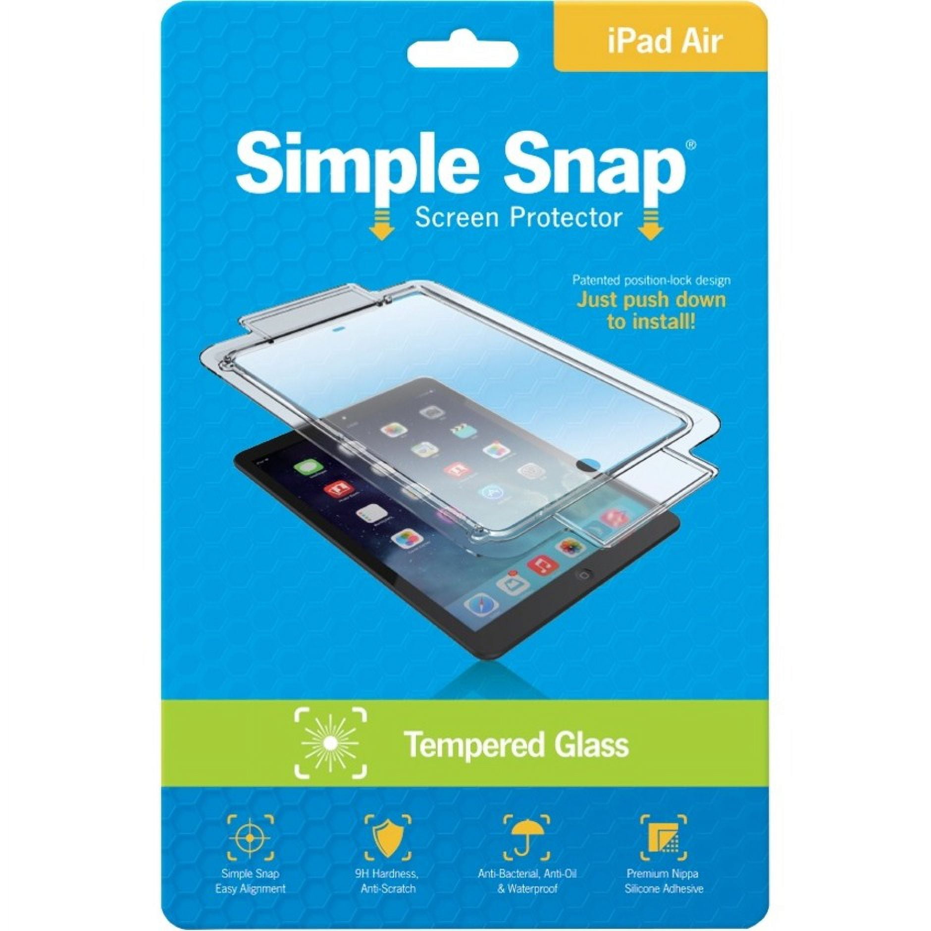 Simple Snap Screen Protector (iPad Air) (Tempered Glass) - Walmart.com