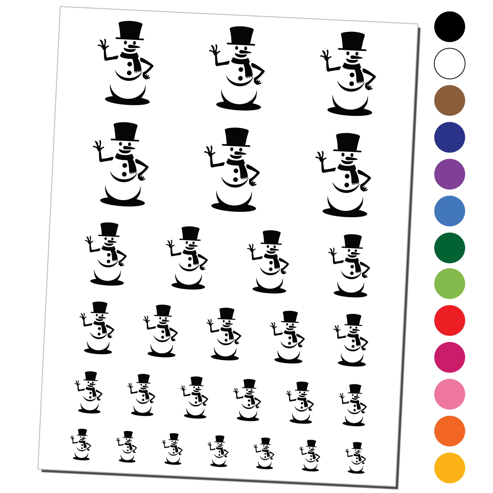 Simple Snowman Waving Winter Water Resistant Temporary Tattoo Set Fake ...