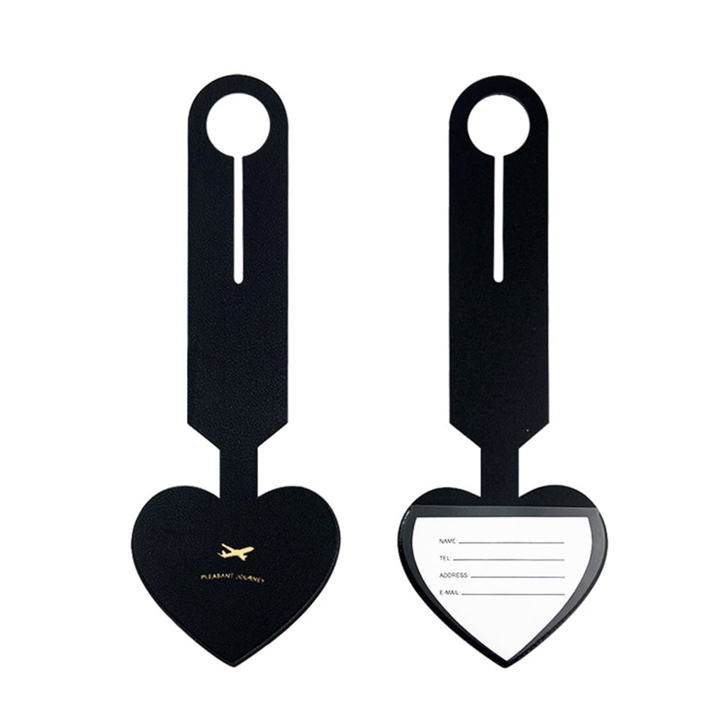 Simple Soft Suitcase Luggage Heart Name Address Invitation Label PU ...