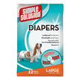 Simple Solution Disposable Dog Diapers for Female Dogs, Large- 12 Count ...