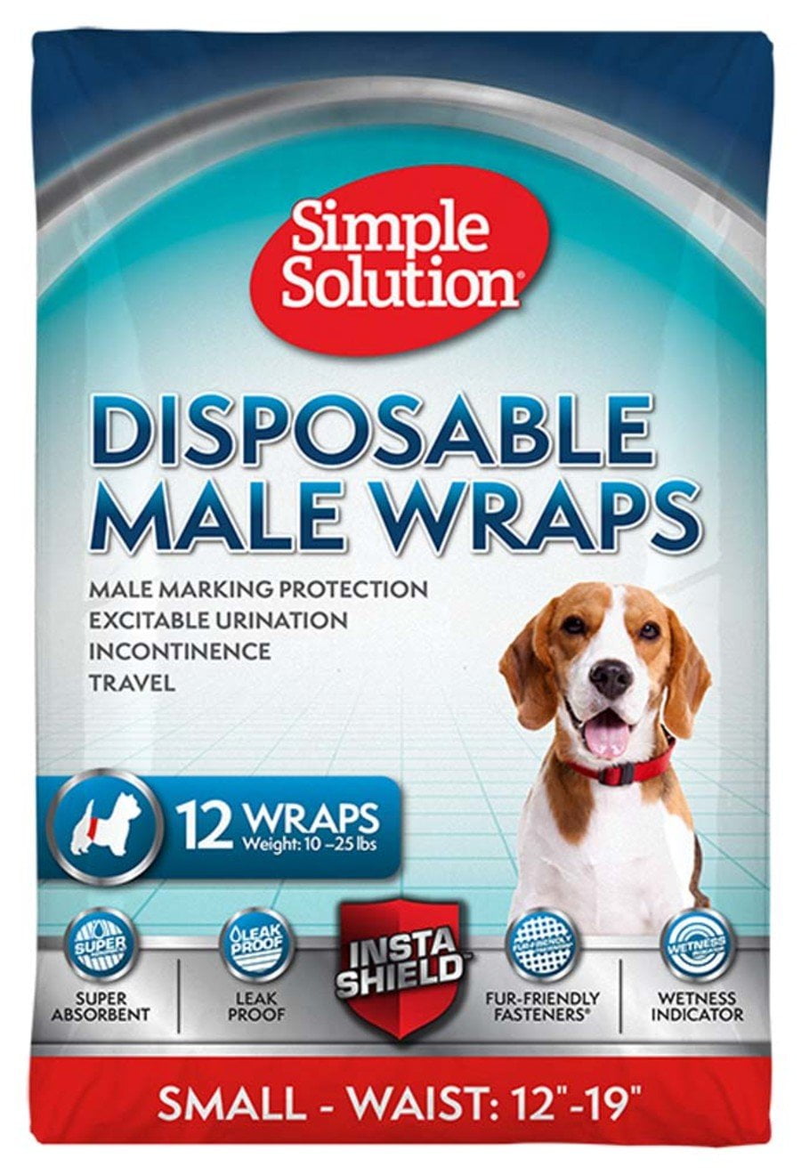 Simple Solution Medium Dog Incontinence Disposable Male Wraps, Sanitary ...