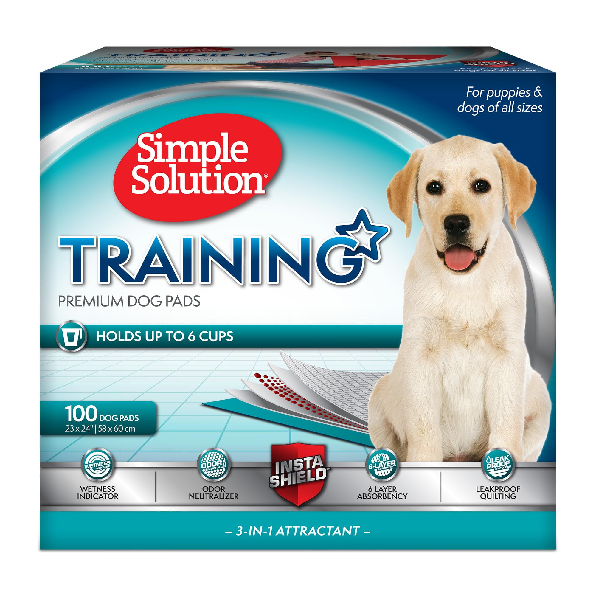 Simple Solution Large Pee MMF7 Pads For Dogs, XL Training Wee Wee Pad ...
