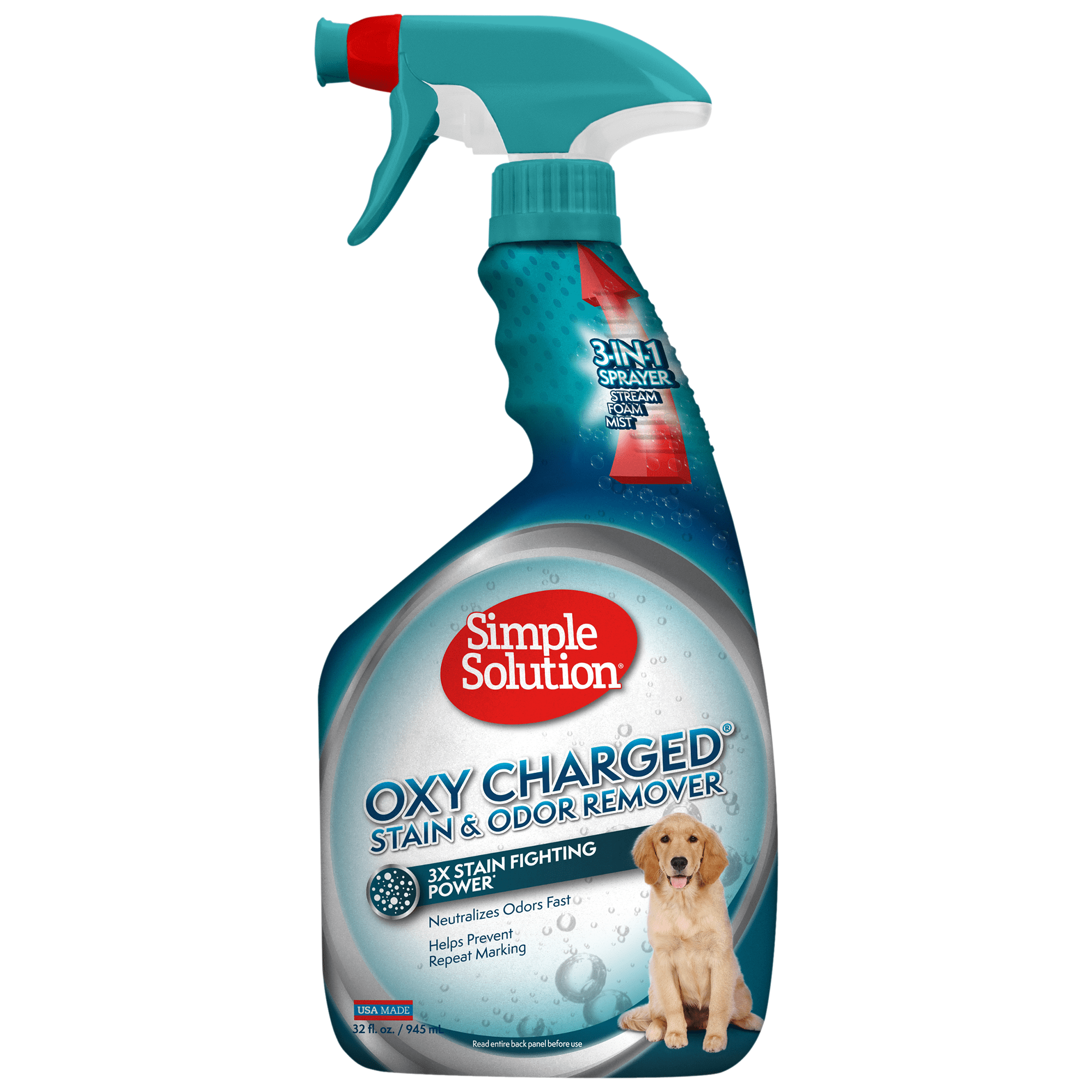 Simple Solution Oxy Charged Pet Stain and Odor Remover, 3 in 1 Sprayer ...