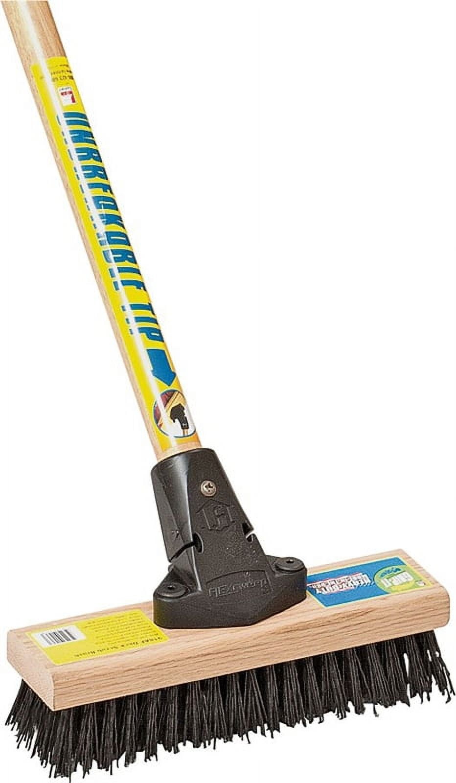 Simple Spaces 93410 Deck Scrub Brush with Handle, 3 in L Trim, 10 in W ...