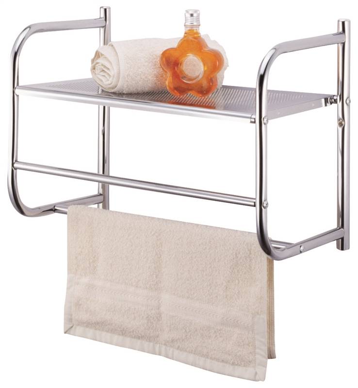 Simple Spaces BR32-CH Wall Rack With Metal Shelf, Chrome - Walmart.com