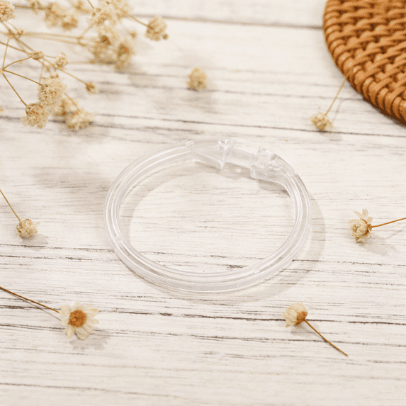 Simple Spaces Clear Plastic Curtain Rings - Click Securely in Place ...
