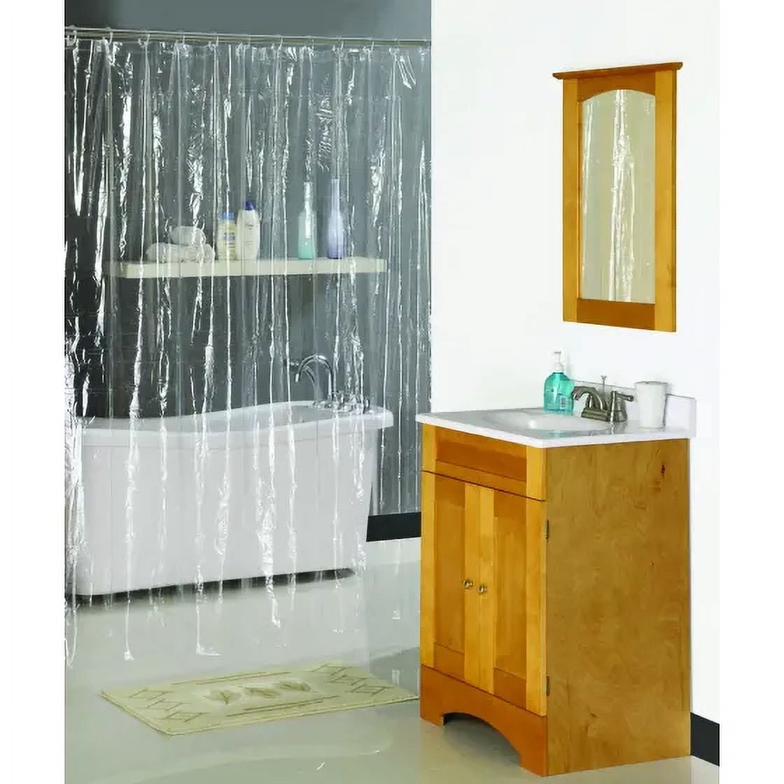 Simple Spaces SD-PCP01-C3L Shower Curtain, Vinyl, Clear, Clear, Each ...