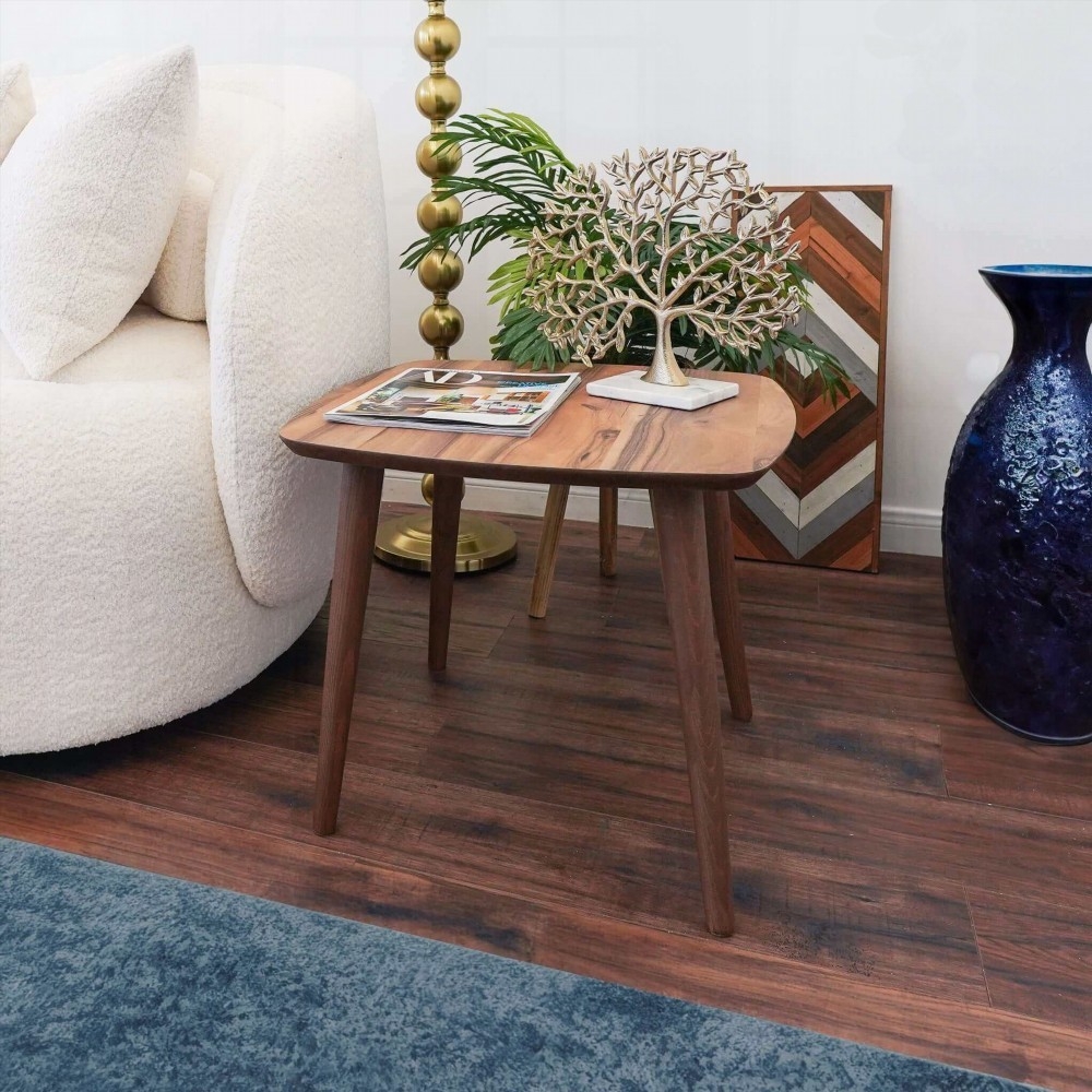 Simple Square Coffee Table Made of Parquet Veneer and MDF - Walmart.com