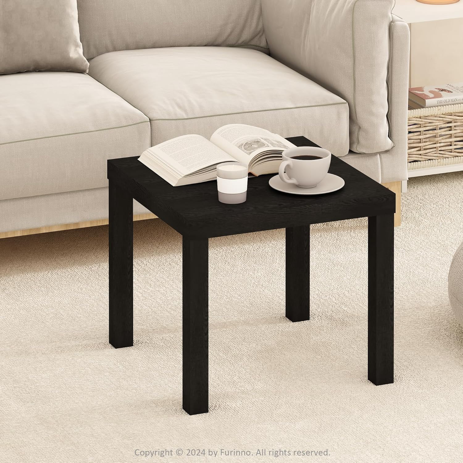 Simple Square Coffee Table, Side Table, Black - Walmart.com