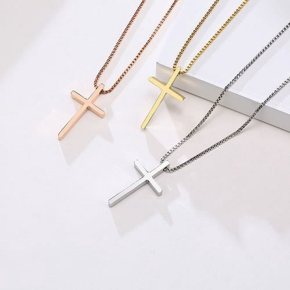 Simple Stainless Steel Cross Pendant Necklaces For Women, P - Walmart.com