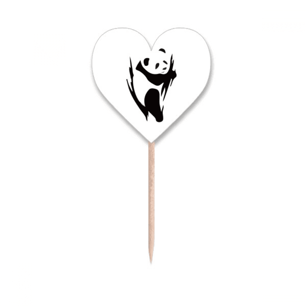 Simple Stick Figure Panda Lovely Toothpick Flags Heart Lable Cupcake ...