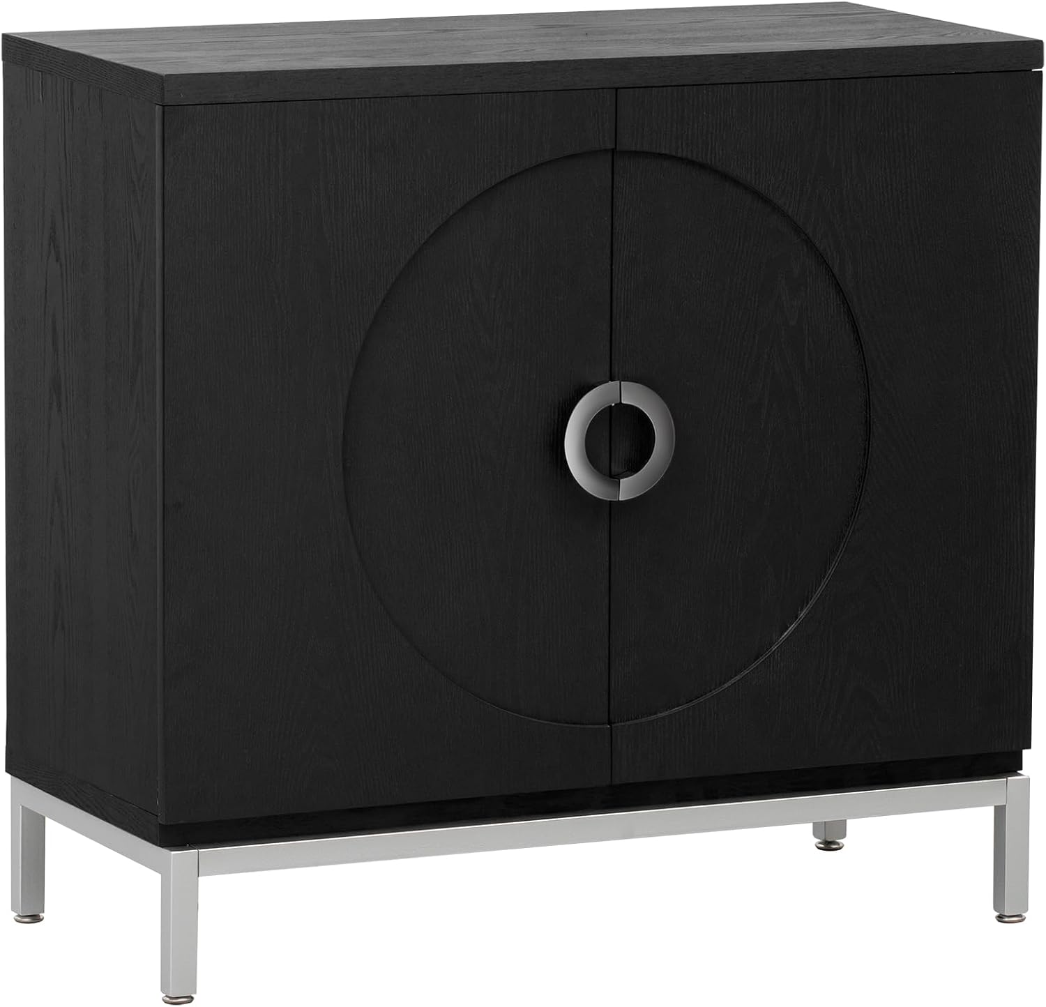 Simple Storage Cabinet Cabinet with Solid Wood Veneer and Metal Leg ...