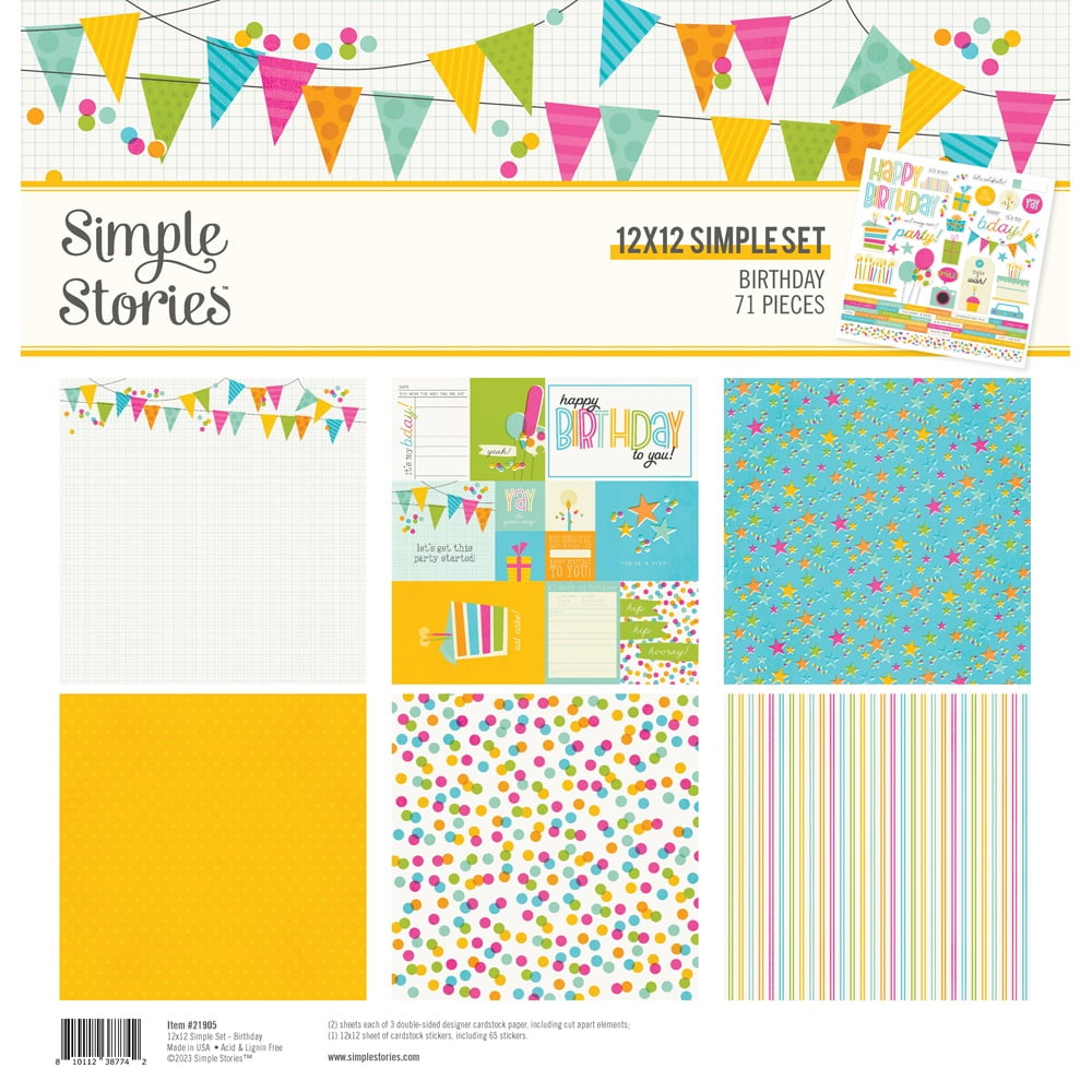 Simple Stories Collection Kit 12"X12"-Birthday - Walmart.com