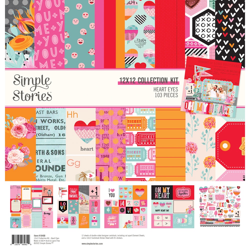 Simple Stories Collection Kit 12"X12"-Heart Eyes - Walmart.com