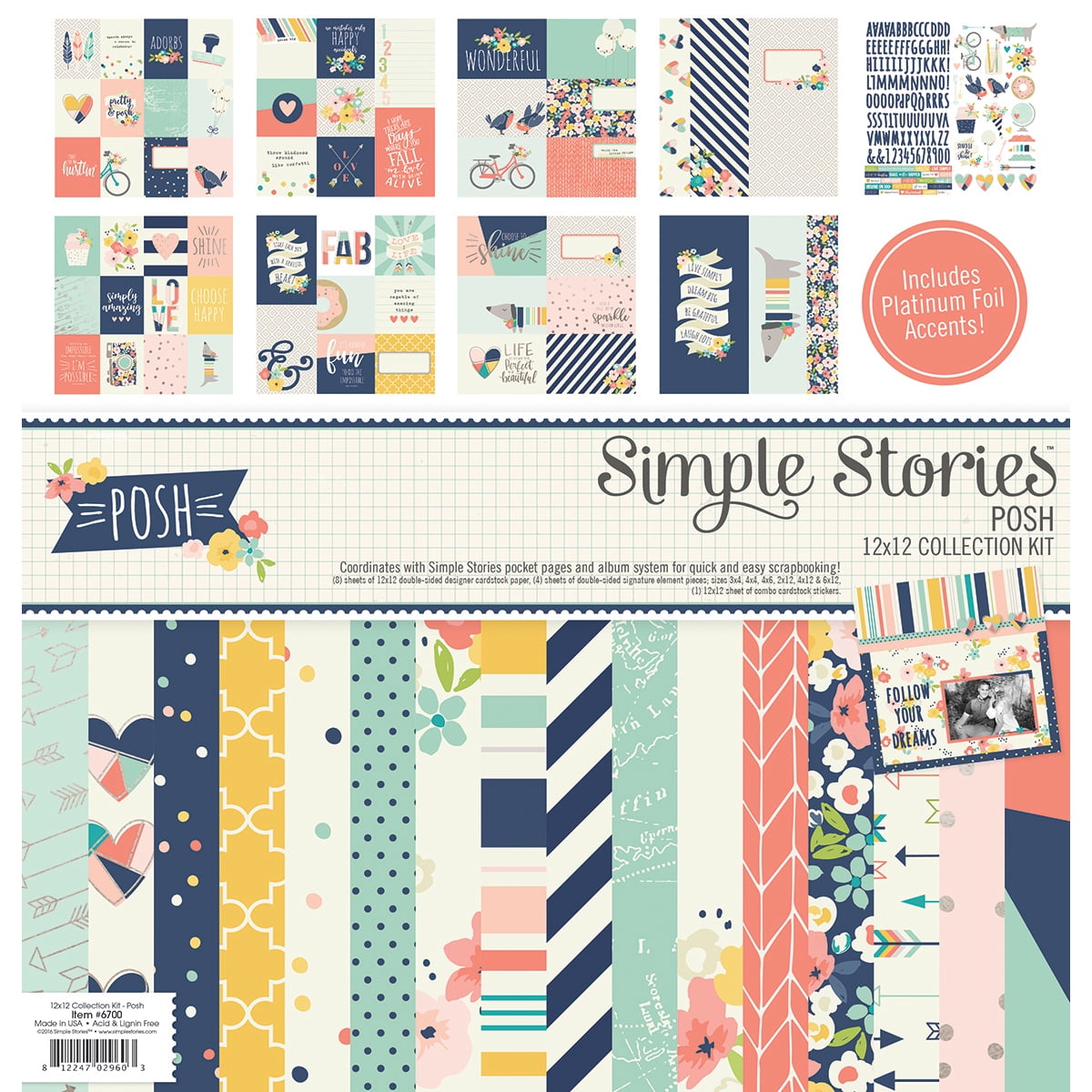 Simple Stories Collection Kit 12"X12"-Posh - Walmart.com