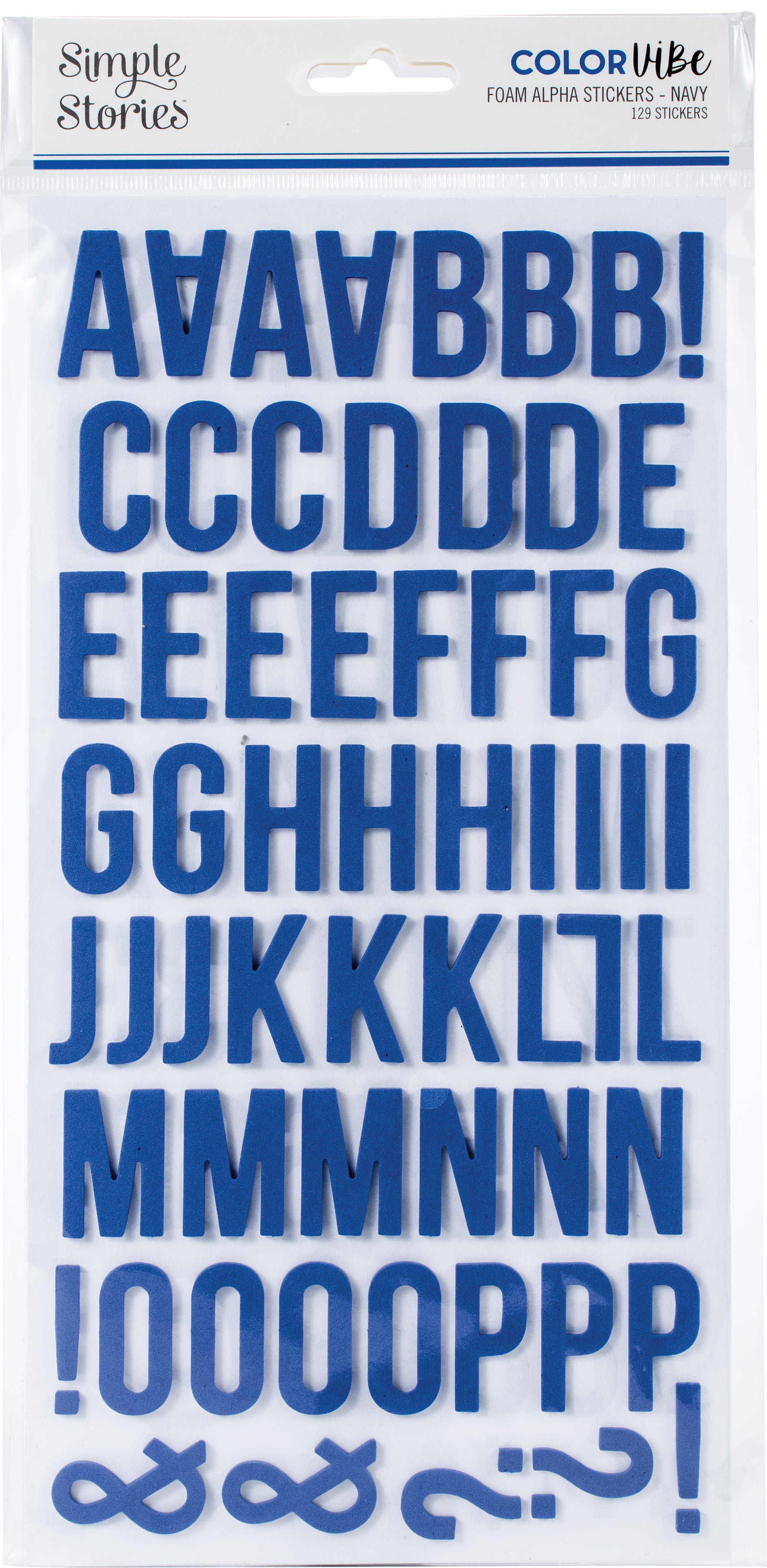 Simple Stories Color Vibe Foam Alpha Stickers 6"X12" 129/Pkg-Navy ...