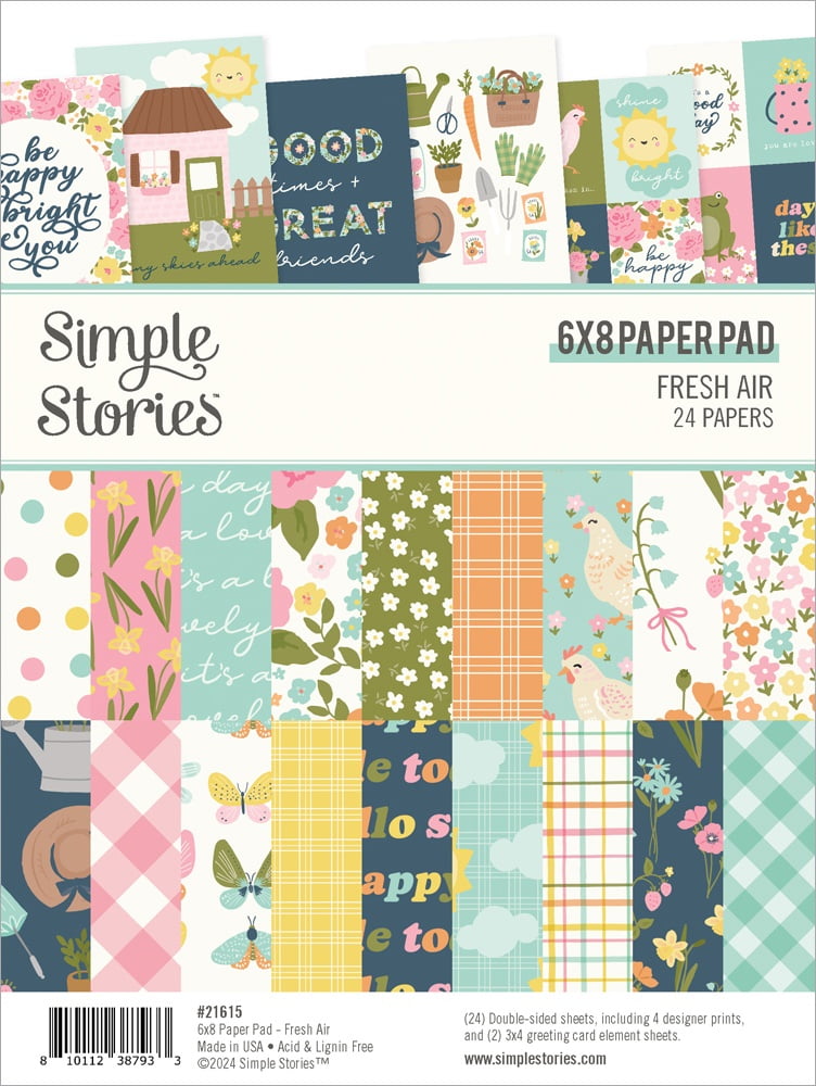 Simple Stories Double-Sided Paper Pad 6"X8" 24/Pkg-Fresh Air - Walmart.com