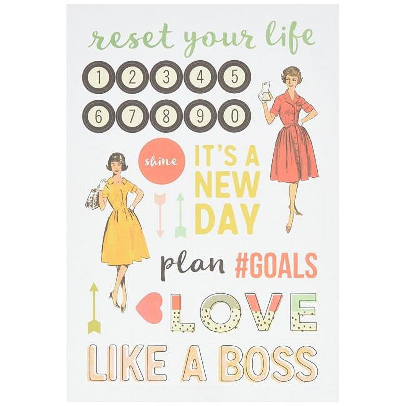 Simple Stories RG4991 4 x 6 in. The Reset Girl Icon Stickers - Walmart.com