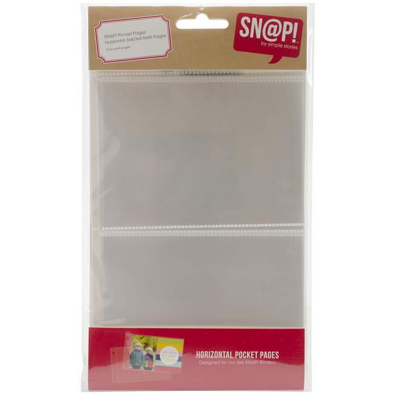 Simple Stories Sn@p! Pocket Pages For 4"X6" Binders 10/Pkg-(2) 3"X4 ...