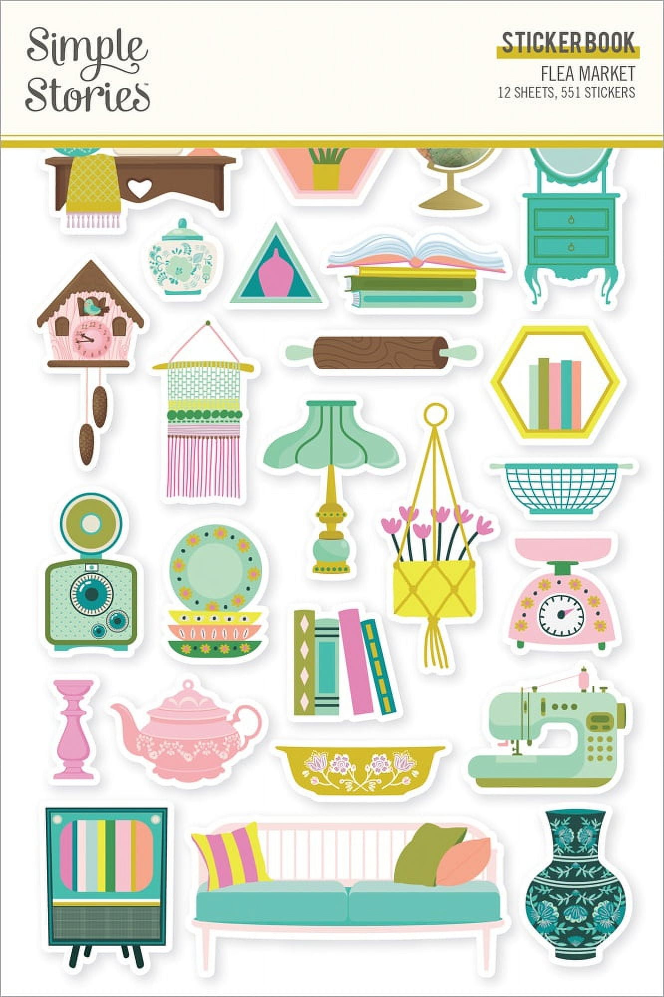 Simple Stories Sticker Book 12/Sheets-Flea Market, 551/Pkg - Walmart.com