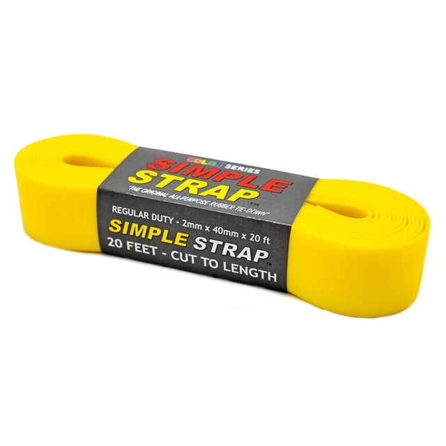 Simple Strap CS-SS1-YLW 20' X 2mm X 40mm Yellow Regular Duty Rubber Tie ...