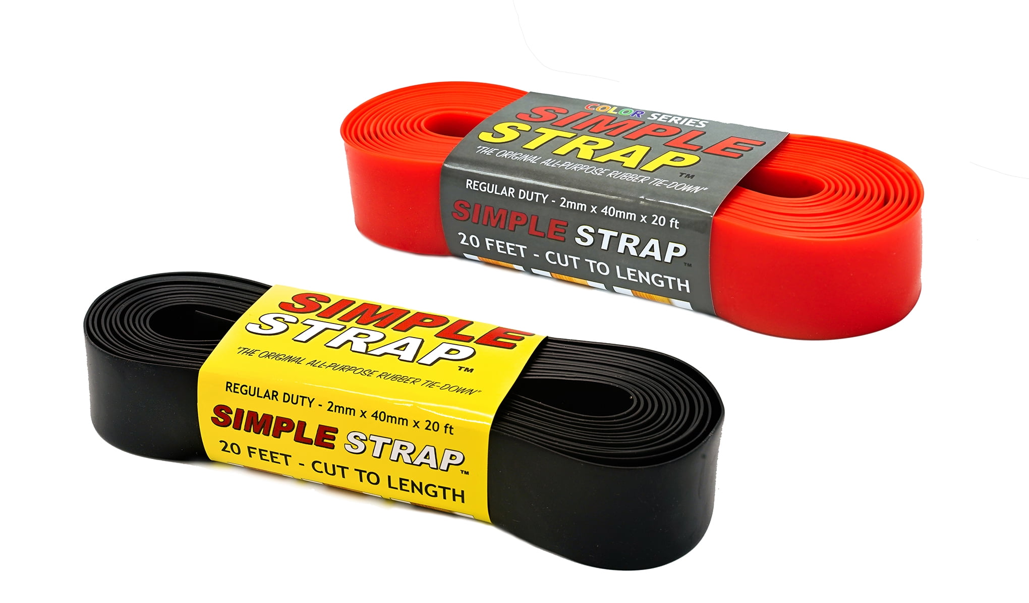 Simple Strap MP2MMBR 20' X 2mm X 40mm Regular Duty Rubber Tie Down ...