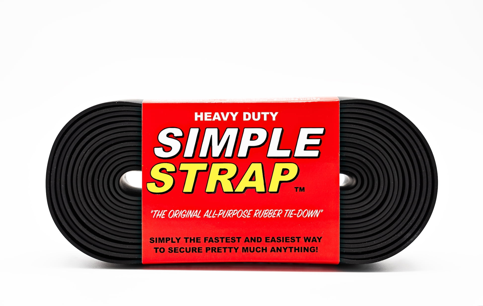 Simple Strap SS-2 20' X 3mm X 40mm Black Heavy Duty Rubber Tie Down ...