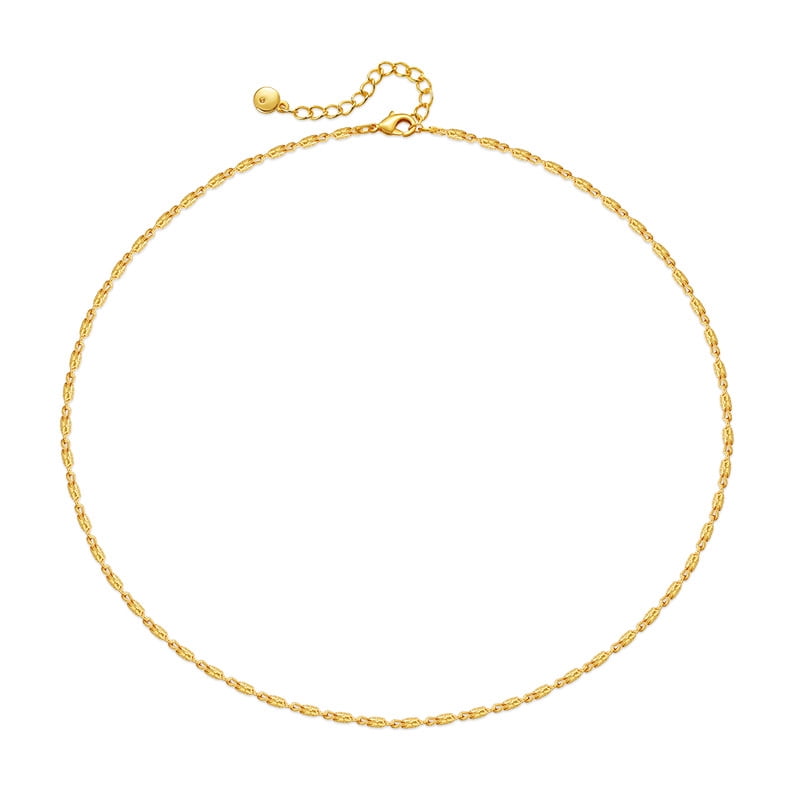 Simple Style Choker Gold Plated Brass Commuter Choker Metal Texture ...