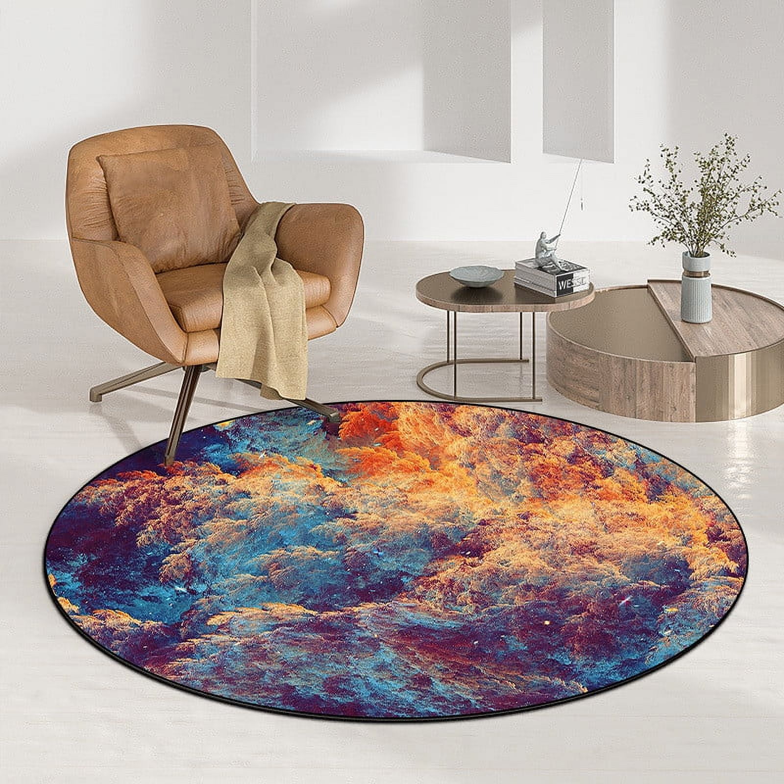 Simple Style Computer Chair Floor Mats Diatomite Round Non-slip Rugs ...