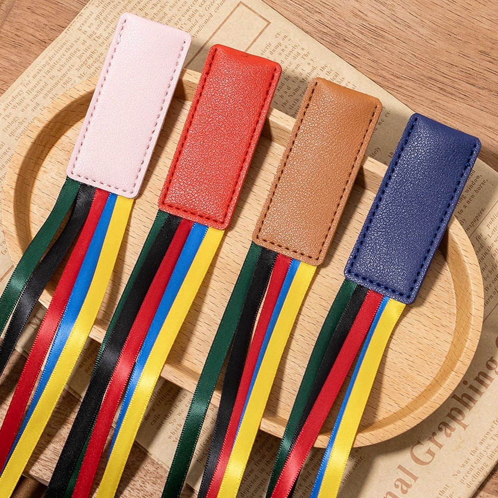 Simple Style Leather Ribbon Bookmark Five-color Ribbon Bible Label ...